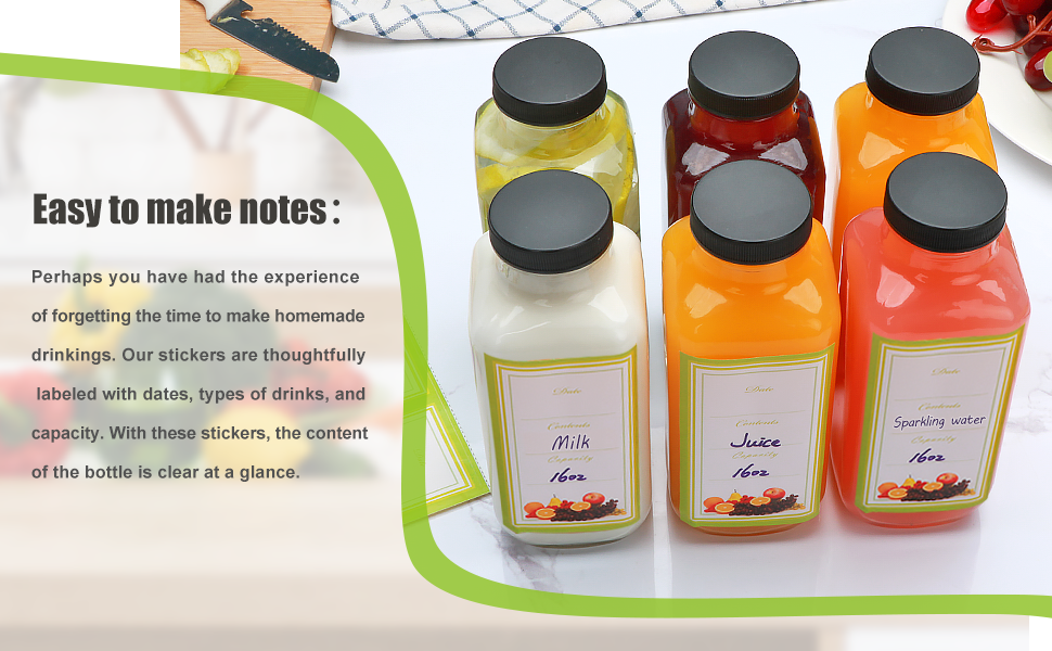 Amazon.com: Woaiwo-q 12 Pack 16oz Glass Juice Bottles with Lids, Reusable Juice Containers ...