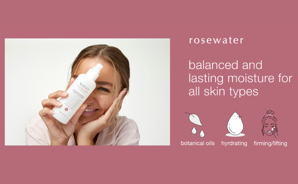 Natio Australia Rosewater Hydration Drench Mineral Face Mist 200ml - Refreshing Skin Balancing ...
