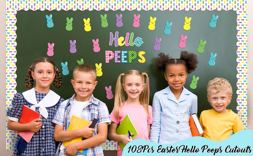 Amazon.com: AwserTantue Easter Hello Peeps Cutouts - 108Pcs Hello Peeps ...
