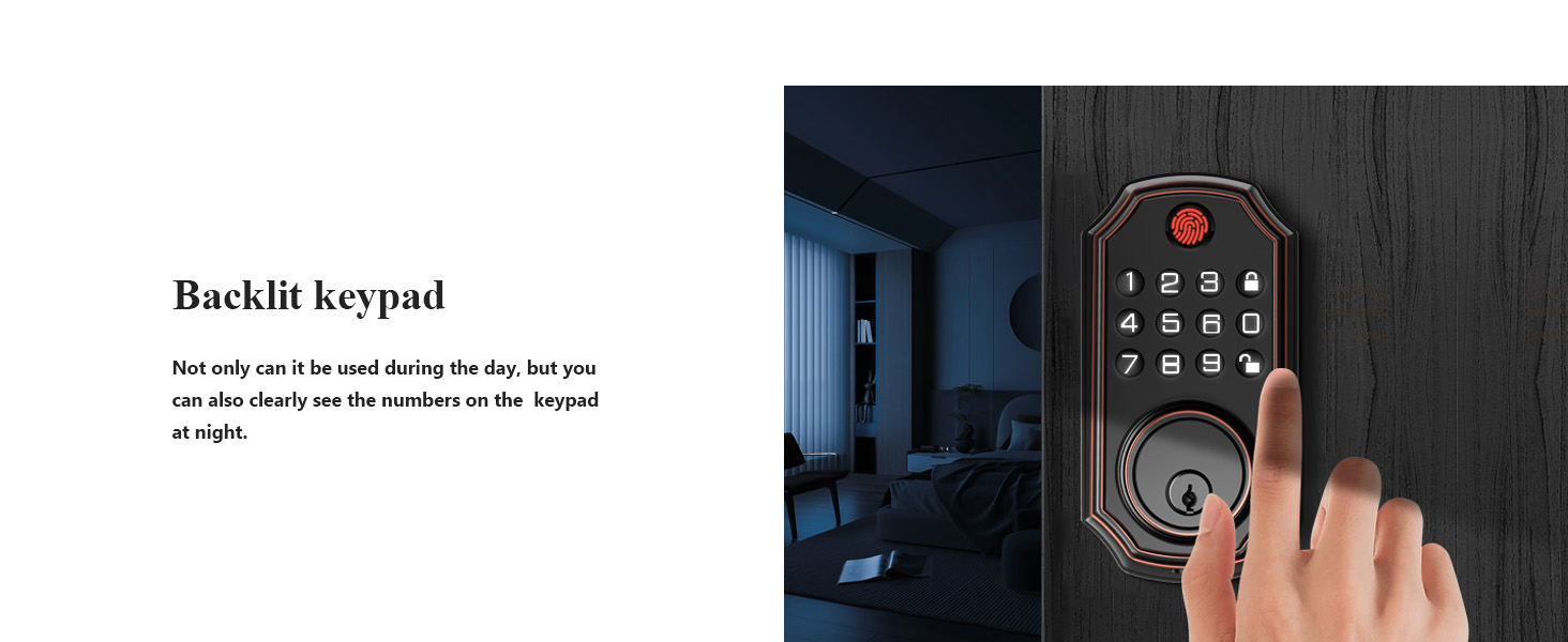 ZSZ Smart Locks for Front Door, Keyless Entry Door Lock with Fingerprint, Keypad & Code Unlock ...