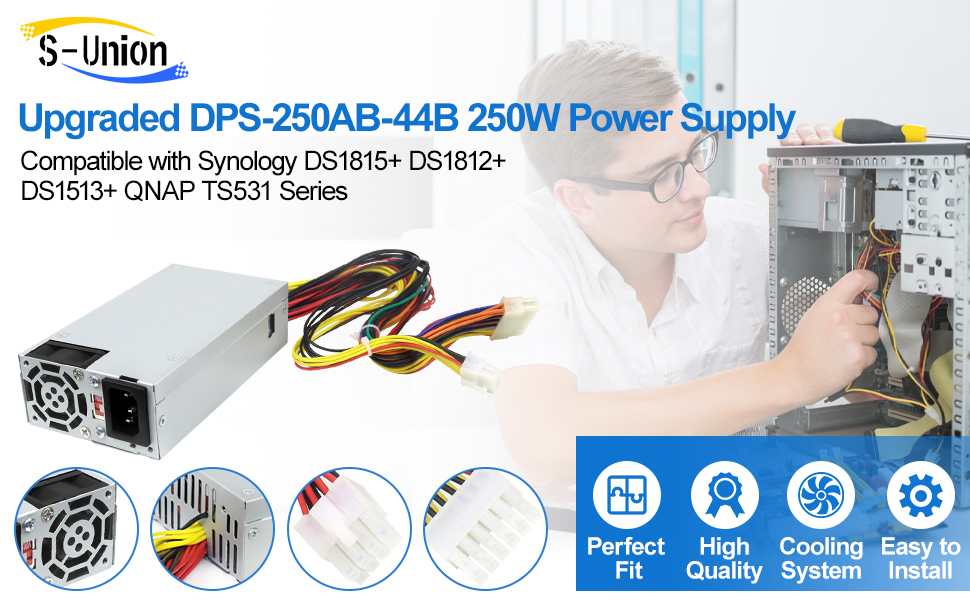 Amazon.com: S-Union Upgraded DS1815+ 250W Power Supply Compatible with Synology DS1815+ DS1812 ...