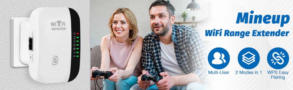 Mineup 2025 Newest WiFi Extender, WiFi Range Extender, WiFi Signal Booster Up to 3000sq.ft and ...