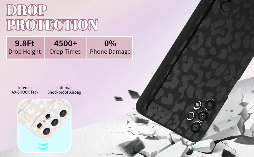 Amazon.com: OOK Compatible with Samsung Galaxy S24 Ultra Leopard Case with Wrist Strap, Black ...