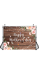 Amazon.com : WOLADA 7x5FT Happy Mothers Day Photography Backdrop Mother's Day Flowers Wall ...