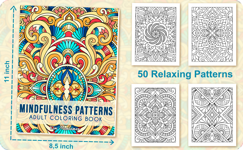 Amazon.com: Mindfulness Patterns: Relaxing Coloring Book For Adults With Simple Mandala-Style ...