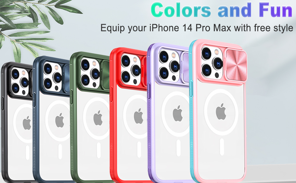 Amazon.com: WATEFULL Clear Case Compatible with iPhone 14 Pro Max MagSafe with Sliding Lens ...