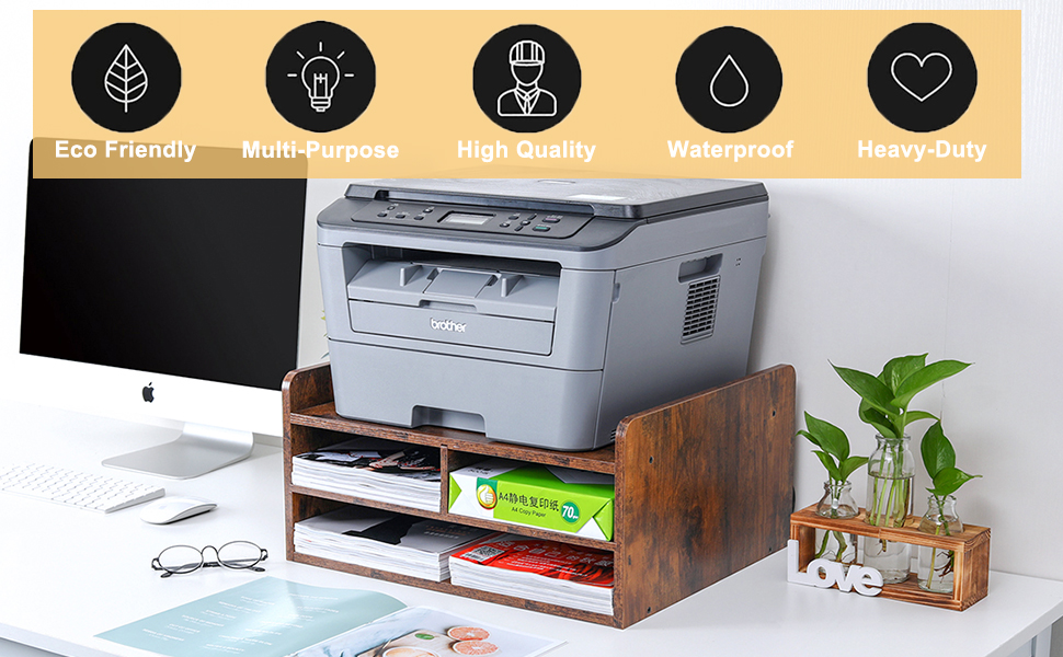 Amazon.com : PAG 3 Tier Desktop Printer Stand with Storage, Paper ...