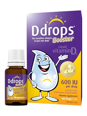 Ddrops Booster 600 IU 180 drops - Liquid Vitamin D3 Supplement for Kids & Adults - Supports ...