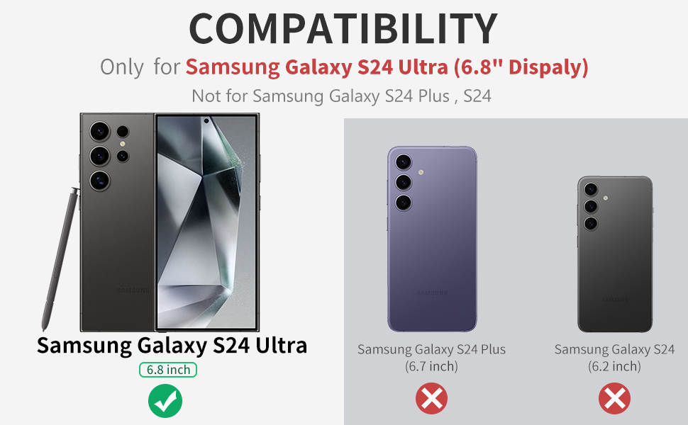 Amazon.com: Vinich for Samsung Galaxy S24 Ultra Case with Card Holder, for Samsung S24 Ultra ...