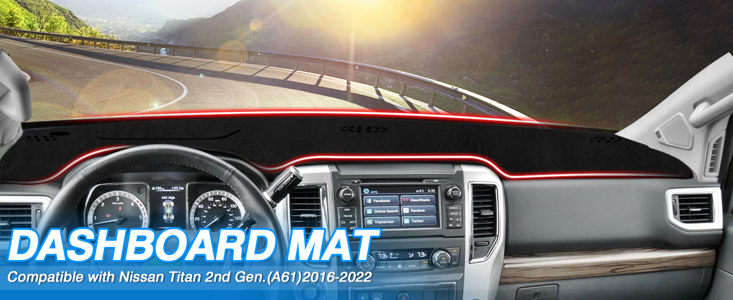 Amazon.com: Cartist Dash Cover Compatible with Nissan Titan 2016-2025 2026 Dashboard Mat Cover ...