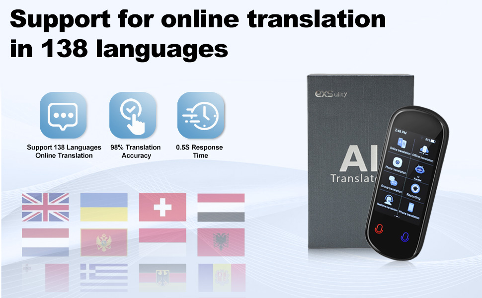 Amazon.com : exsulity Language Translator Device, No Need APP Instant ...
