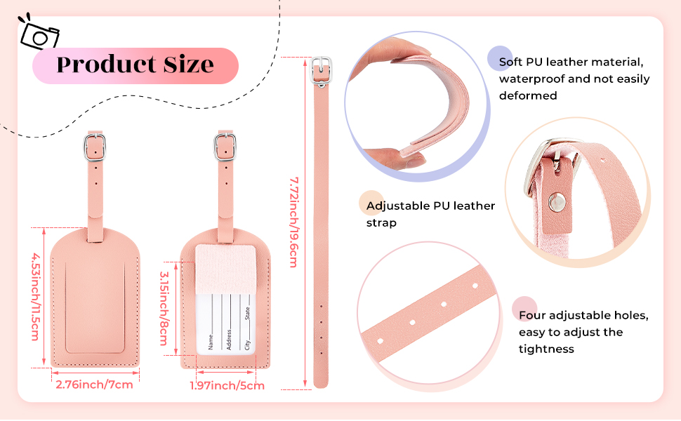 Amazon.com: 30 Pieces Leather Luggage Tag Women Identifiers Travel Suitcase Tags for Luggage ...