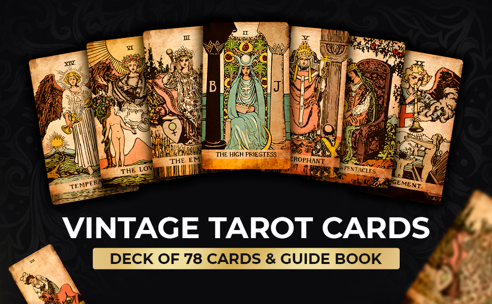 Amazon.com: CRAFTERIAN Classic Tarot Set - 78 Gold-Edged Classic Cards with Guidebook - Perfect ...