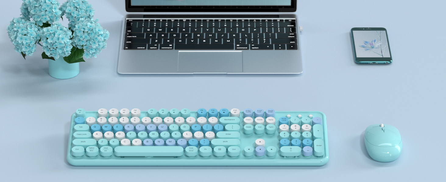 Wireless Keyboard And Mouse Links9 Full Size Retro