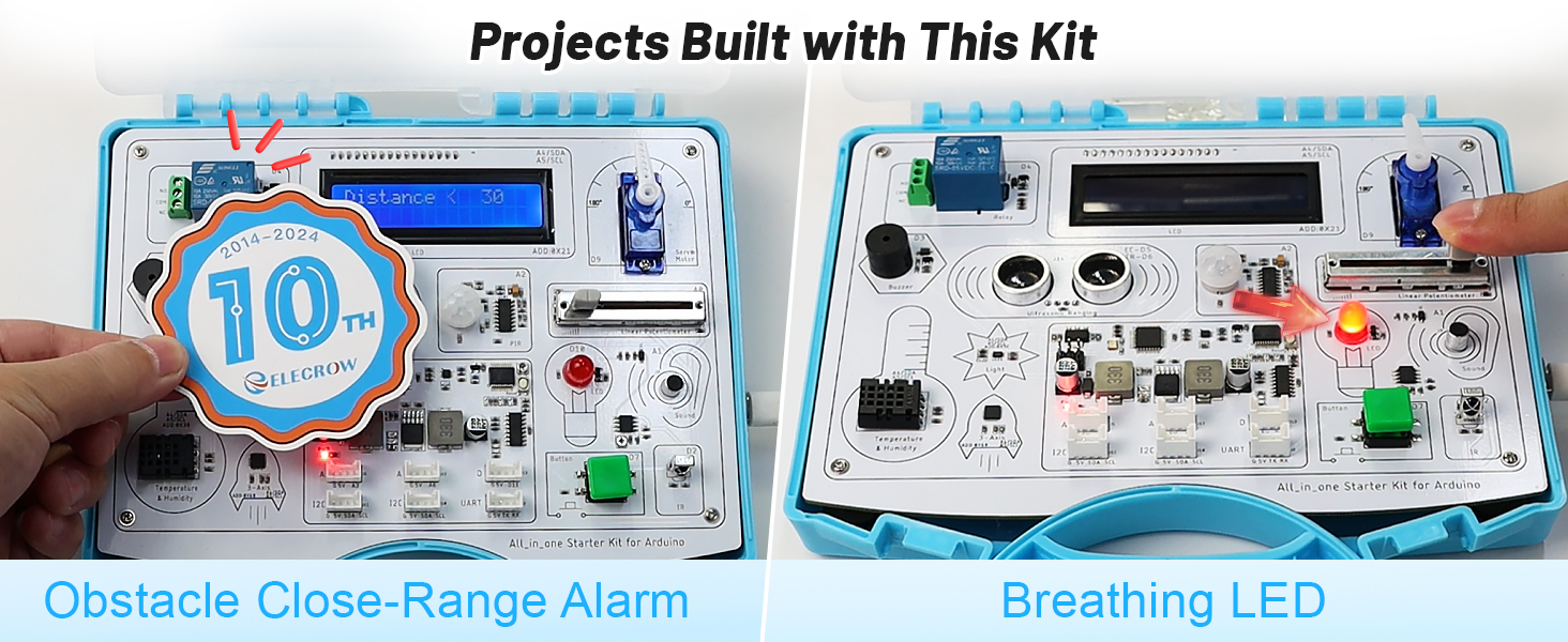 ELECROW All-in-one Starter Common Board Kit for Arduino with 15 Sensors ...