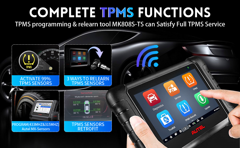 Amazon.com: Autel Scanner MaxiCOM MK808Z-TS: Android 11 Based Bi-Directional TPMS Tool, Updated ...