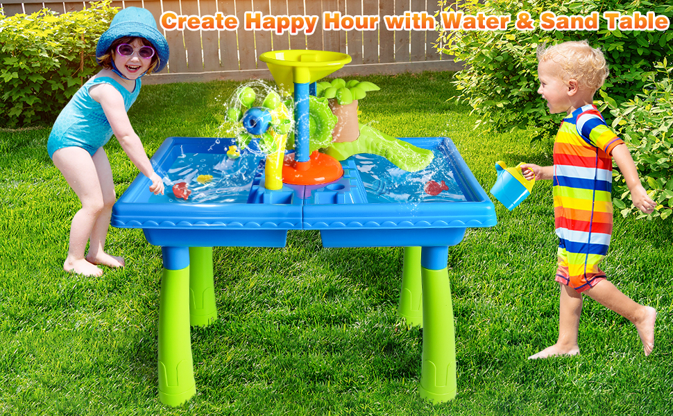 Amazon.com: VATOS Water Table for Toddlers Kids - 38 Pcs Outdoor Sand & Water Play Table Toys ...