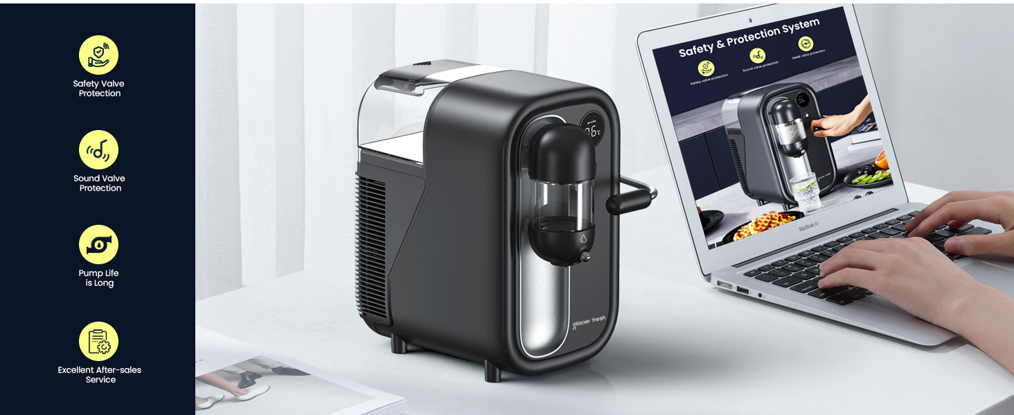 Amazon.com: GLACIER FRESH Cold Sparkling Water Maker ,Electric Soda Maker Machine with 1.6L ...