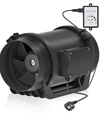 Hon&Guan Rohrventilator 125mm Leise Inline-Kanalventilator Rohrlüfter Abluftventilator mit 1m EU ...