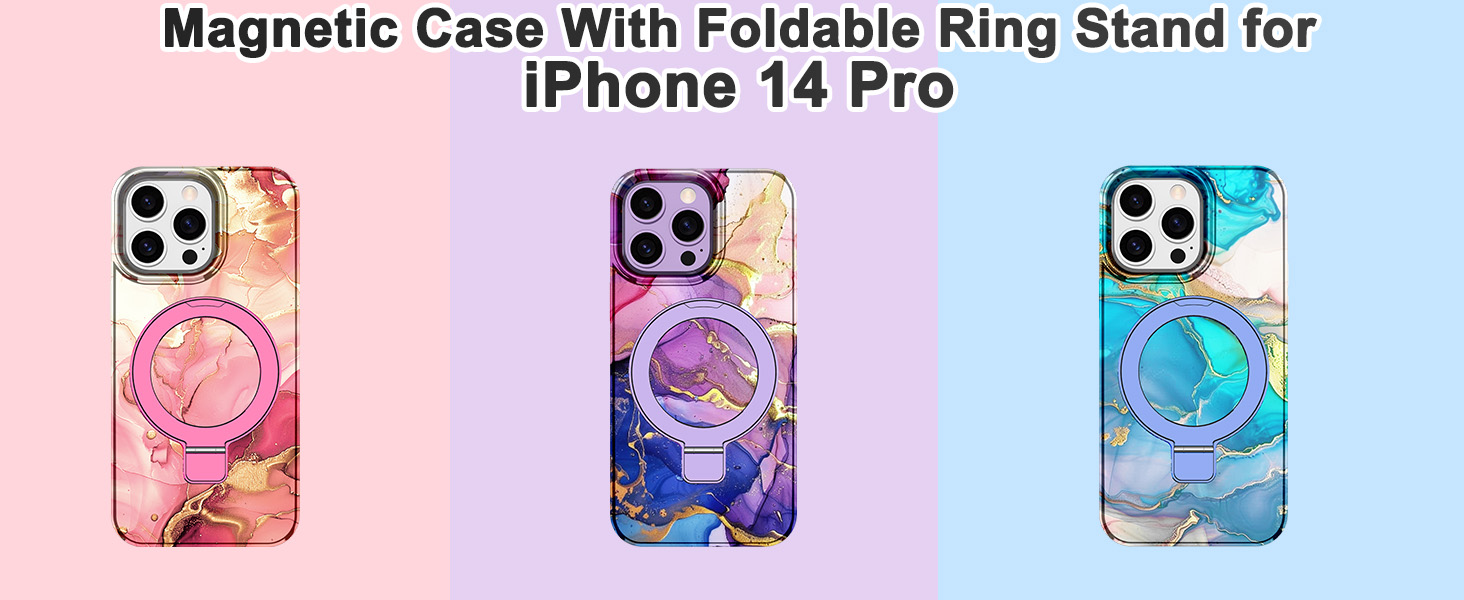Amazon.com: Lamcase for iPhone 14 Pro Case with Magnetic Invisible Ring Stand [Compatible with ...