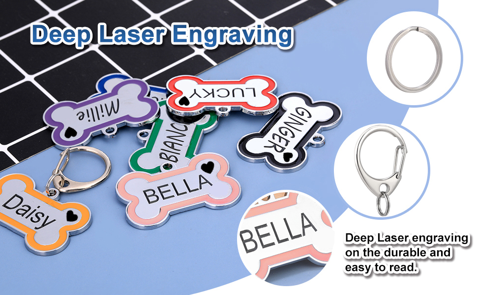Amazon.com : Personalized Deep Engraving Pet Id Tags Small Or Large Dog ...