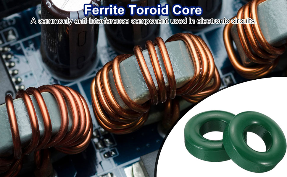 PATIKIL Ferrite Toroid Core, 10 Pcs Toroid Core 1" ODx0.6" IDx0.5" H Ferrite Rings Transformer ...