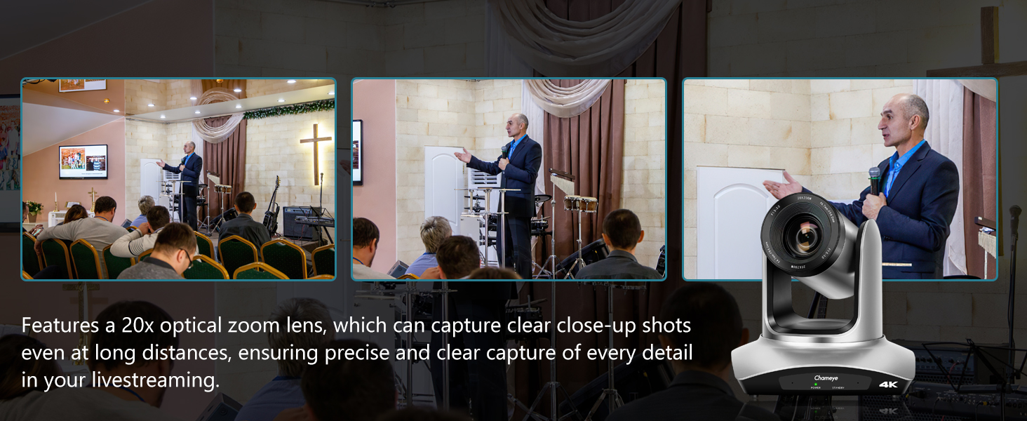 Amazon.com : Chameye 4K PTZ Camera 20x Optical Zoom PTZ Camera for ...