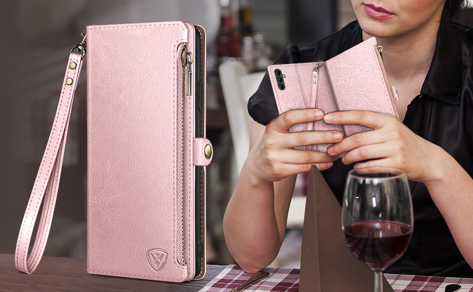 Amazon.com: XcaseBar for Samsung Galaxy Note 20 Ultra Wallet case with Zipper Credit Card Holder ...