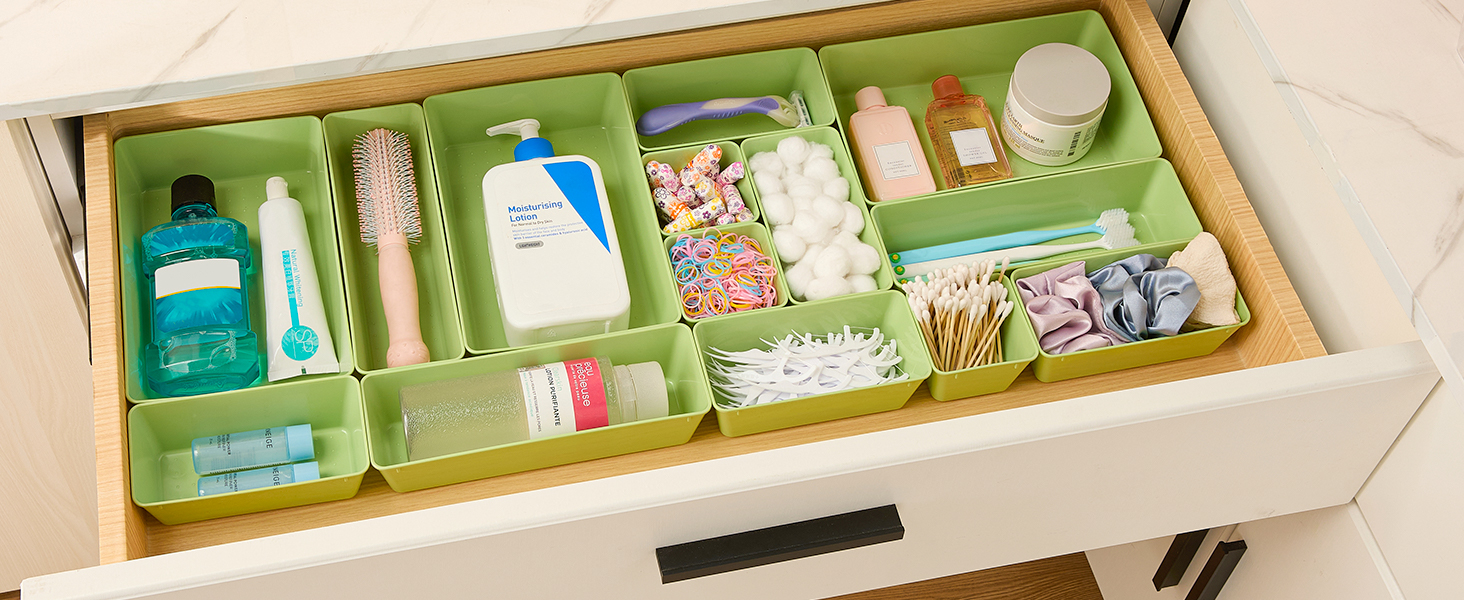 Amazon.com: Vtopmart 25 PCS Plastic Drawer Organizers Set, 4-Size ...