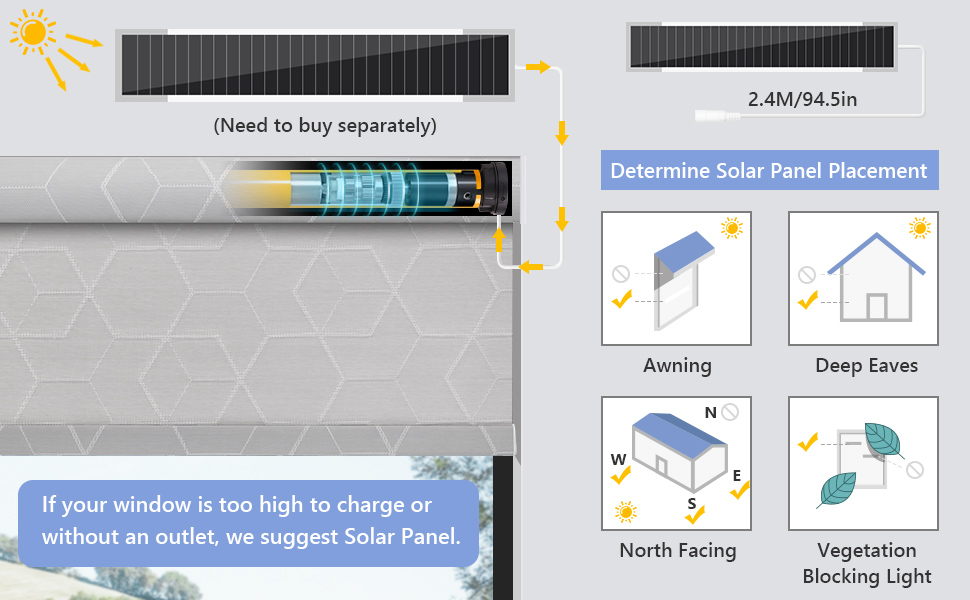 Amazon.com: ZSTARR Customize Motorized Blinds Electric Roller Blinds with Remote Smart Automatic ...