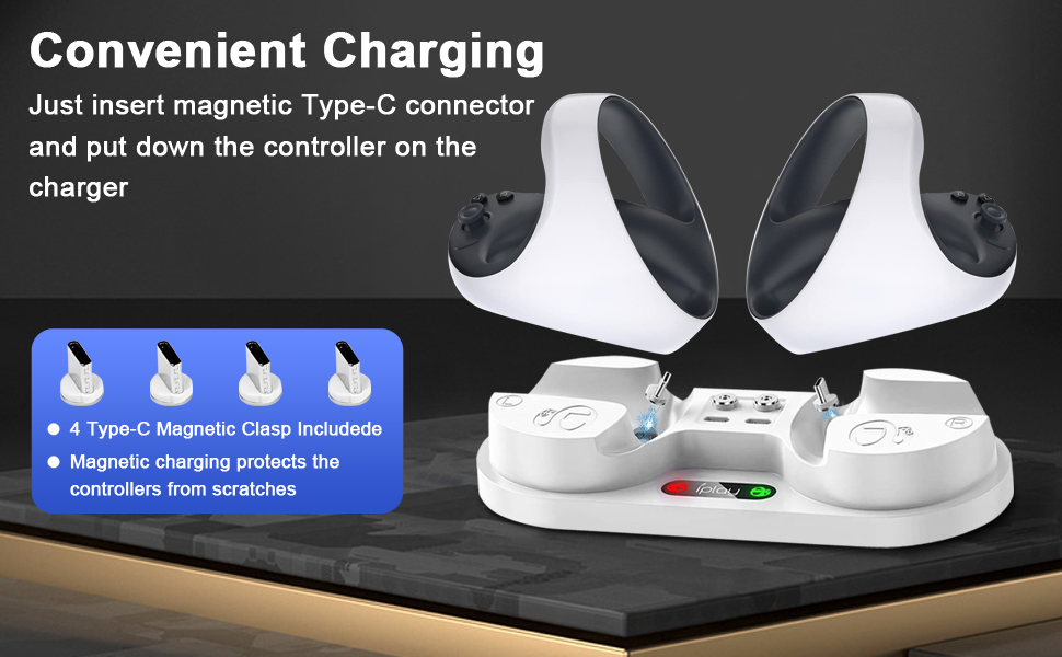PSVR 2 Charging Station for PS5 VR2 Controller, Fast Charger Dock Stand with 2 Rechargeable Type ...