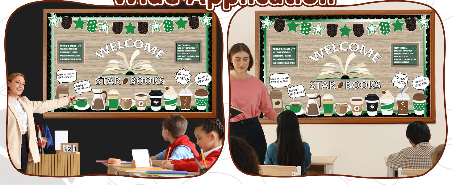 Amazon.com: Coffee Bulletin Board Set Coffee Cup Classroom Decoration ...