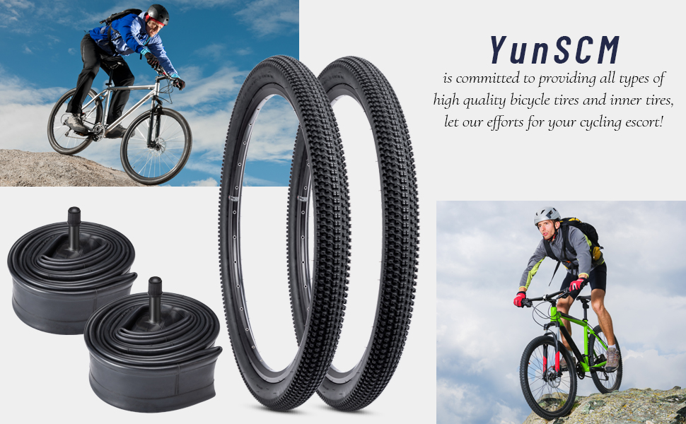Amazon.com : YUNSCM 2-PCS 26" Mountain Bike Tires 26x2.35/57-559 and 26" Heavy Duty Bike Tubes ...