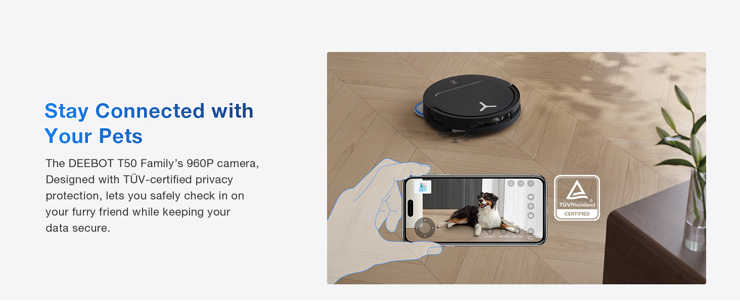 ECOVACS DEEBOT T50 PRO Omni Robot Vacuum and Mop, 8.1cm Ultra-Thin, 15000Pa Suction, ZeroTangle ...