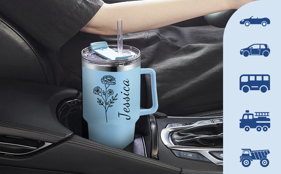 Amazon.com | RYTOTHU Personalized 40 Oz Tumbler with Handle and Straw, Custom Insulated Tumbler ...