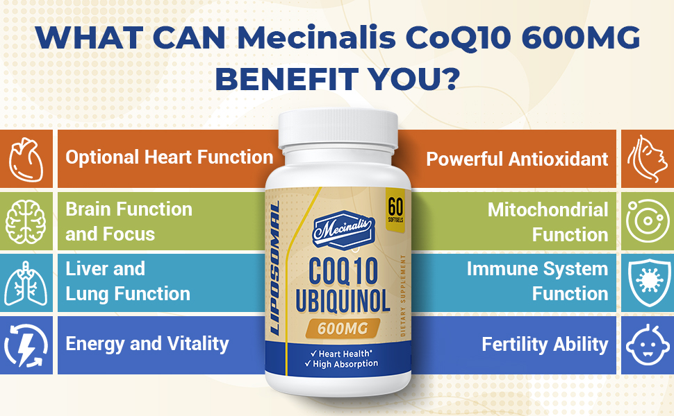 Amazon.com: Liposomal CoQ10 Ubiquinol 600mg Softgels | Superior Absorption Ubiquinol CoQ10 ...