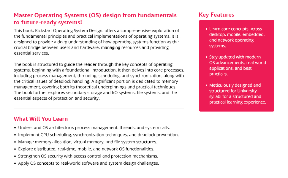 Kickstart Operating System Design: Master Operating System Design from ...