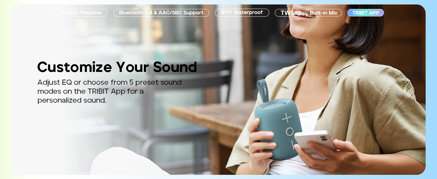 Amazon.com: Tribit Portable Bluetooth Speaker StormBox Mini+, 12W Shower Speaker with 360 ...