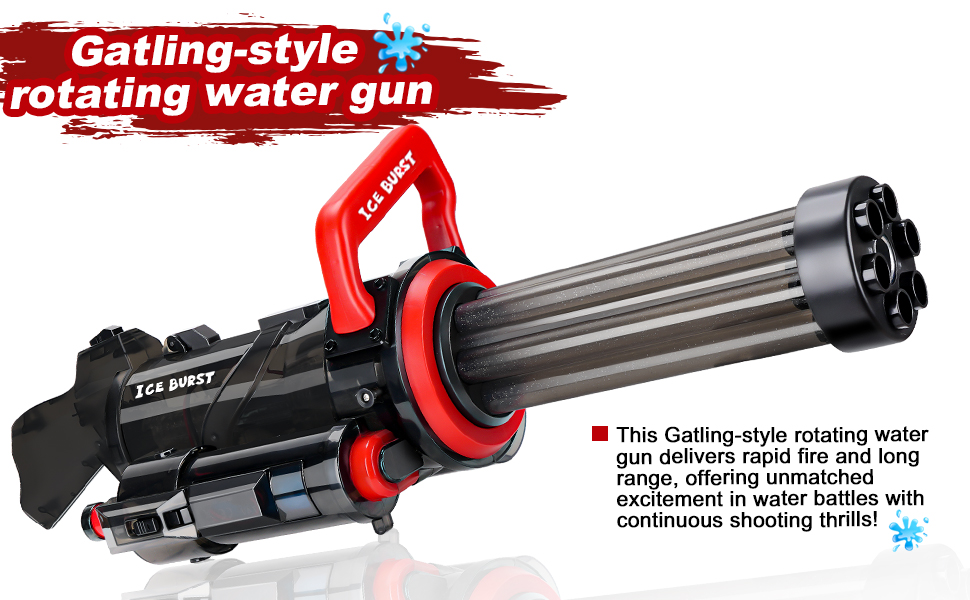 Amazon.com: Most Powerful Gatling Electric Water Gun with Flash Lights, High Powered Automatic ...
