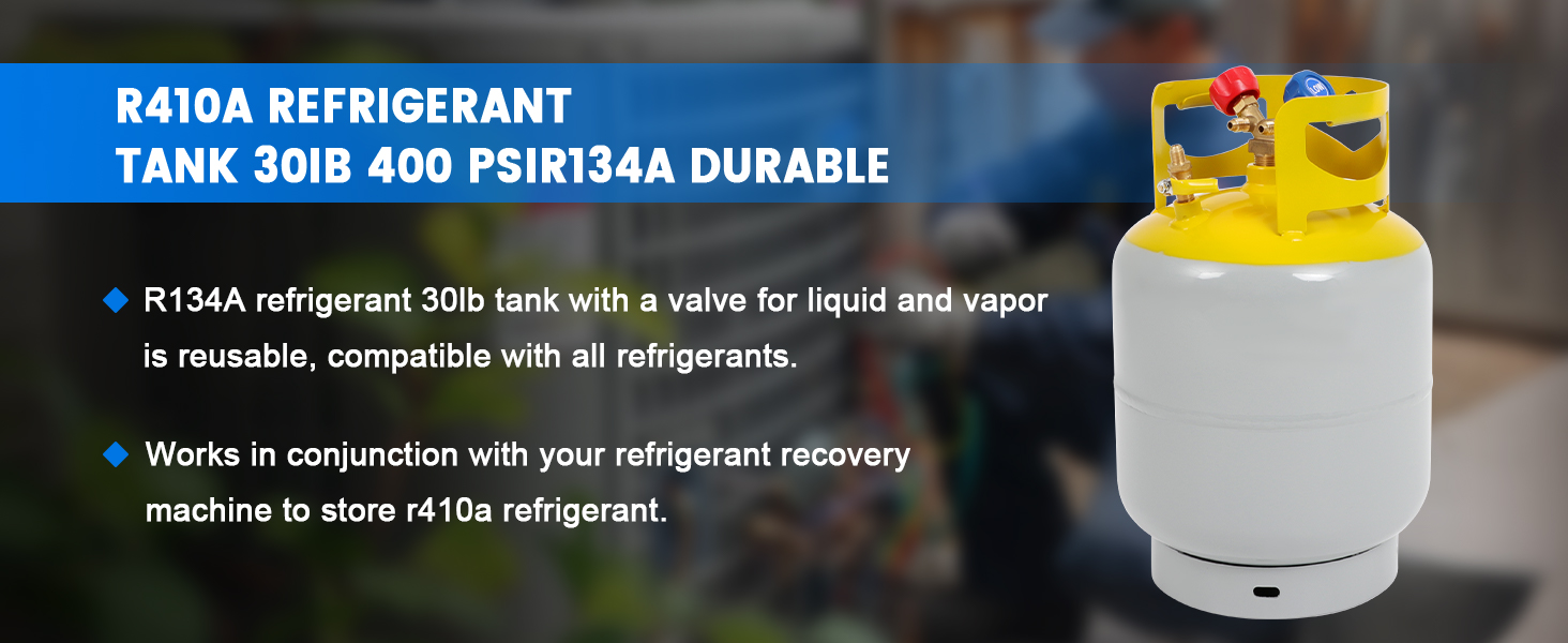 Amazon.com: 30 LB Refrigerant Recovery Tank for R12, R22, R134A, R410A Refrigerant with 1/4 SAE ...