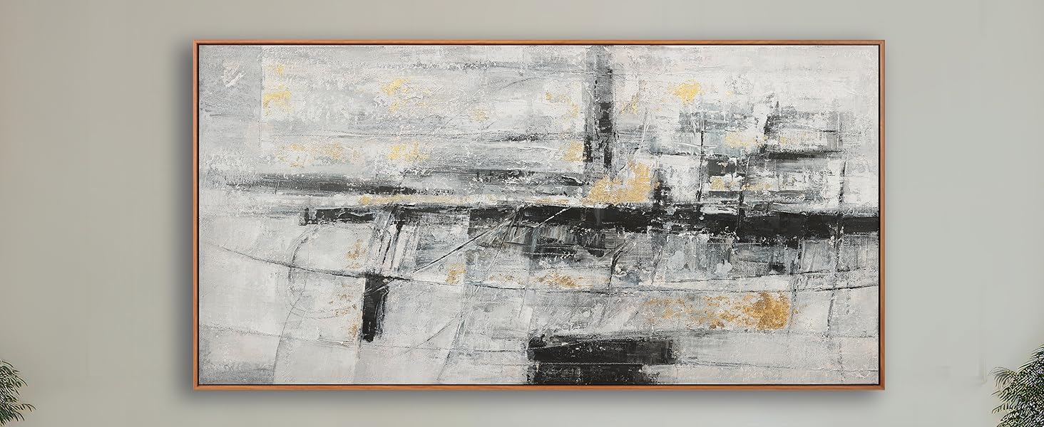 Amazon.com: Abstract Wall Art Small Size Framed Home Artwork Decor Modern Minimalist Canvas ...