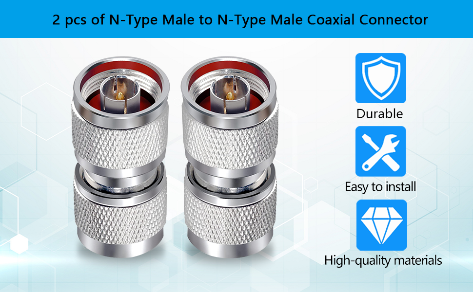 Amazon.com: 2pcs N Type Coax Connector, Type N Male to N-Type Male Coaxial Adapter, N Male Plug ...
