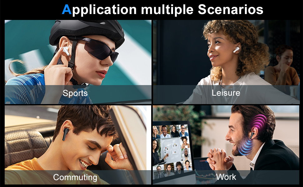 THREE PEACHES Wireless Earbuds Ear Buds Bluetooth 5.3 Stereo Bass ...