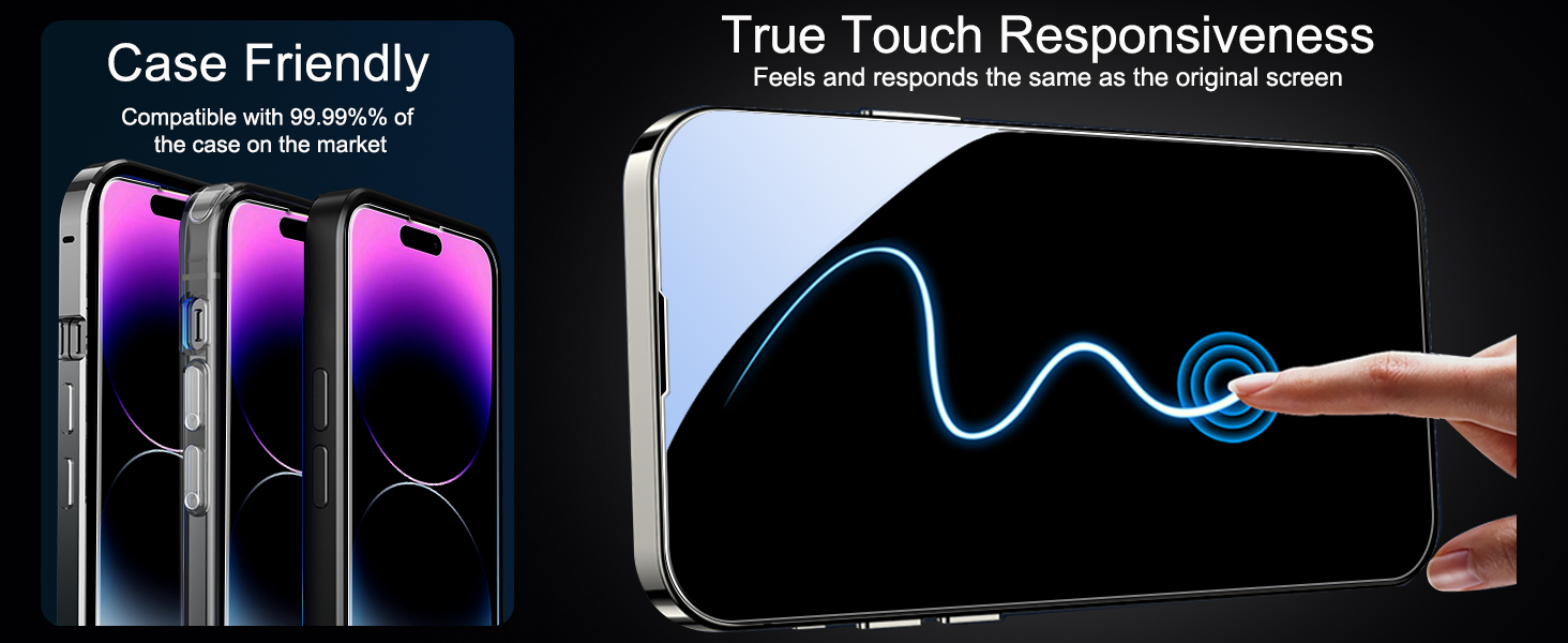 Amazon.com: Milomdoi 3 Pack Screen Protector for Apple iPhone 14 Pro Max with 3 Pack Tempered ...