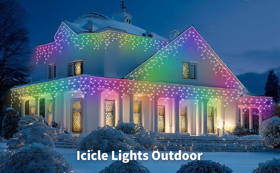 Smart Icicle Lights, 13M 400 LED Christmas Icicle Lights, 16 Million ...