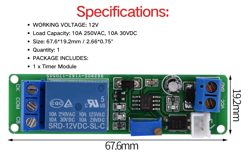Amazon.com: DC 12V Timer Module,Adjustable Timer Delay Turn Off Module ...