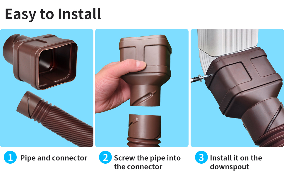 Amazon.com: Prestantious 8.5ft Long Gutter Downspout Extensions, 2" ID ...