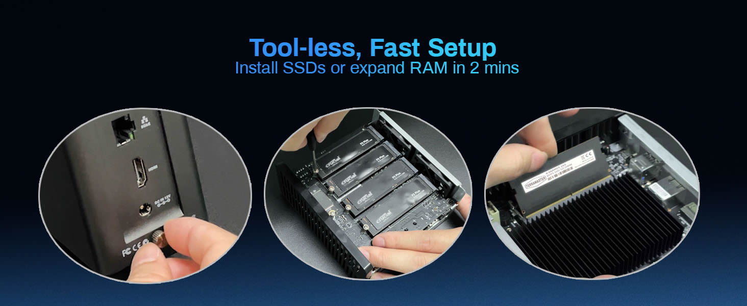 Amazon.com: TERRAMASTER F4 SSD NAS Storage - 4Bay All SSD NAS Server N95 QuadCore CPU, 8GB DDR5 ...