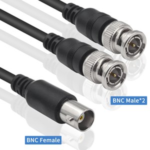 Amazon | Poyiccot BNC 分岐ケーブル 50cm、2*BNCオス - BNCメス 同軸ケーブル、2分配 BNCケーブル 50Ω BNC延長ケーブル/HD-SDIケーブル ...