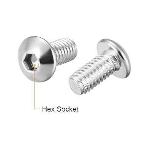 Amazon.com: uxcell M4x8mm Machine Screws Hex Socket Round Head Screw 304 Stainless Steel ...